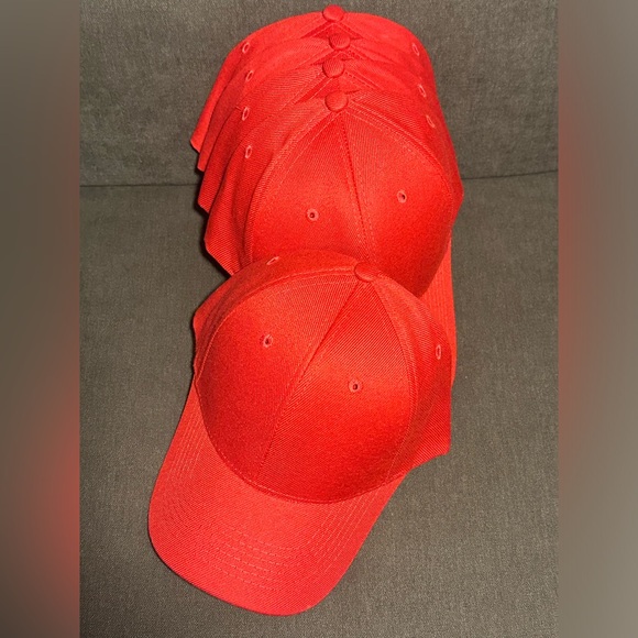 Accessories | Red Baseball Cap Adjustable With Velcro | Poshmark